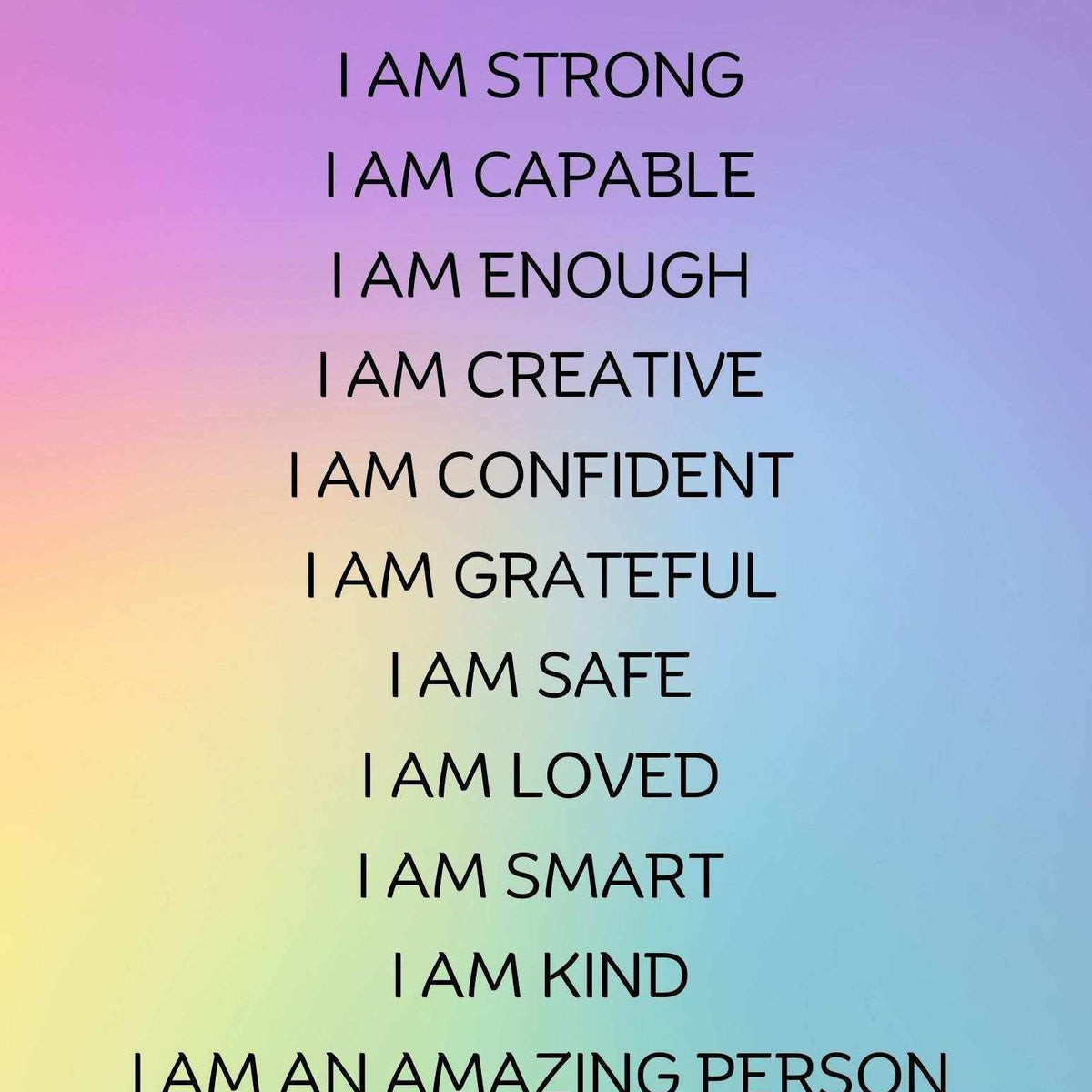 Daily Affirmations for Positivity, Mindset & Personal Growth Poster – GKM