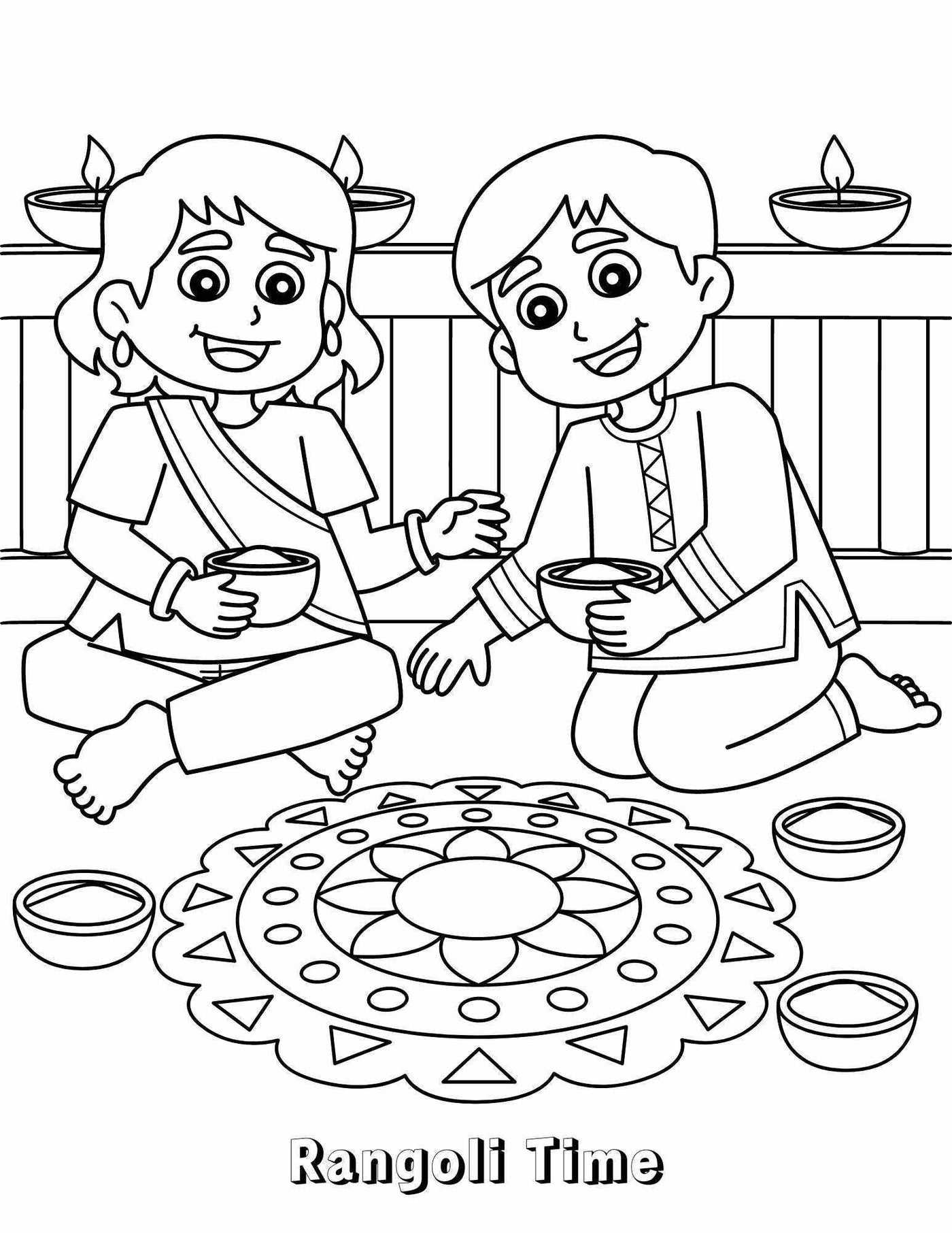 rangoli designs printable coloring pages for kids